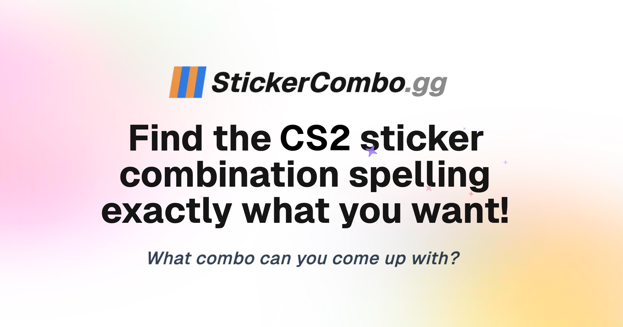 StickerCombo.gg | Find the sticker combo that spells out your message